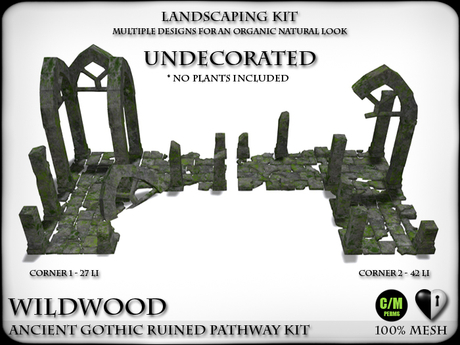 Second Life Marketplace - Heart - Ancient Gothic Ruined Pathway Kit - Undecorated